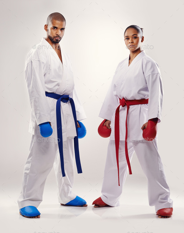 Respect your opponent. Two people doing karate. Stock Photo by ...
