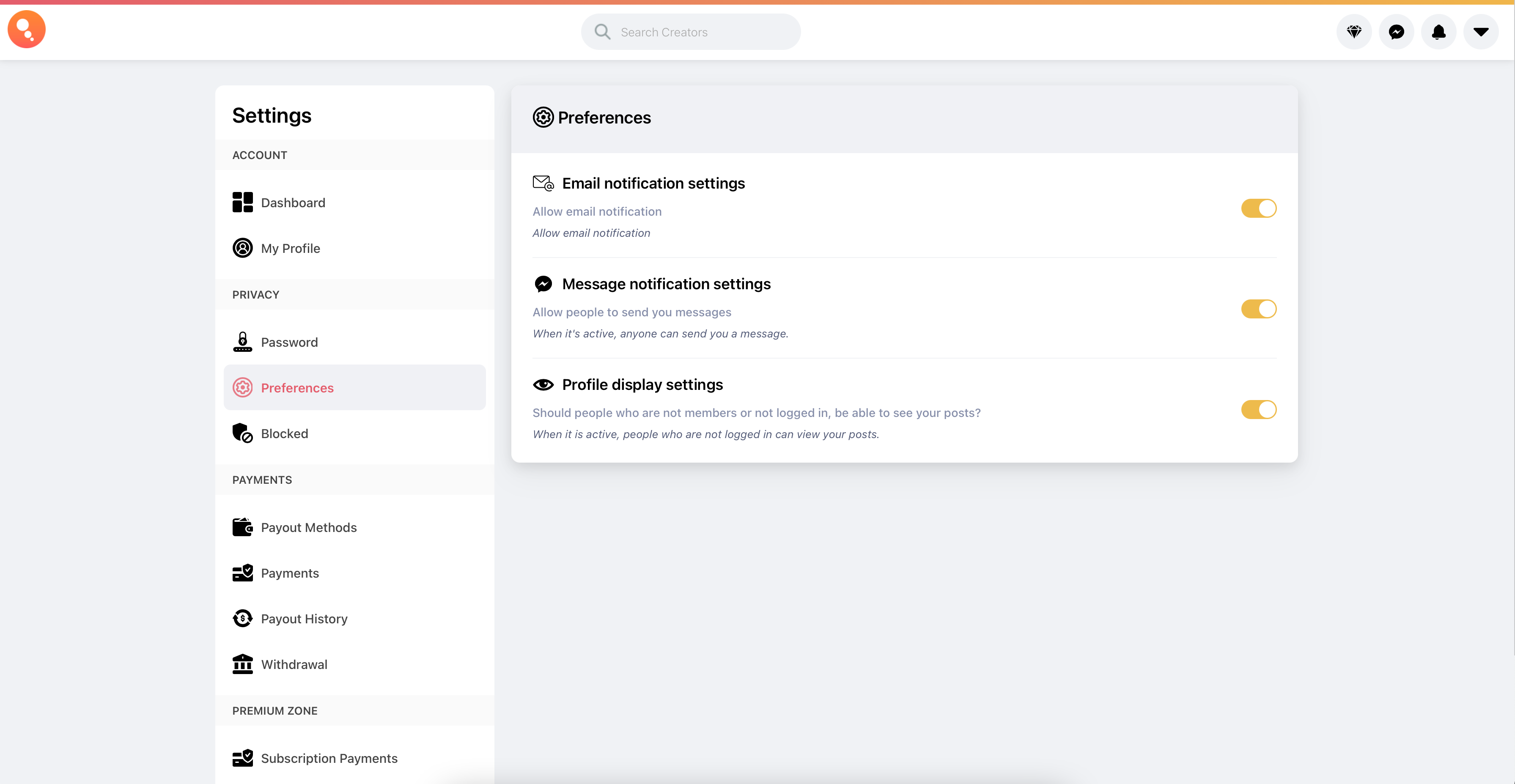 dizzy - Support Creators Content Script by mstfoztrk | CodeCanyon
