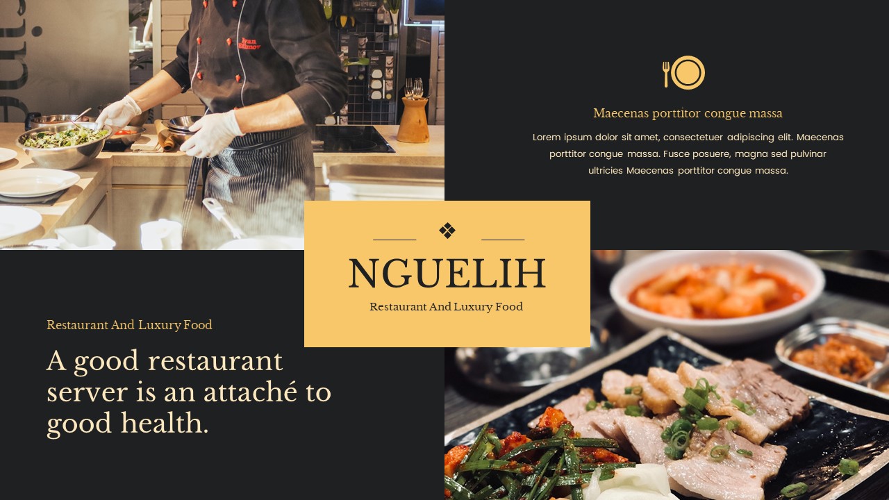 Nguelih - Restaurant & Luxury Food Powerpoint Template, Presentation ...