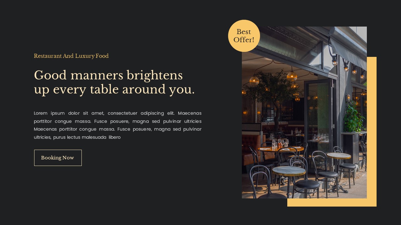 Nguelih - Restaurant & Luxury Food Powerpoint Template, Presentation ...