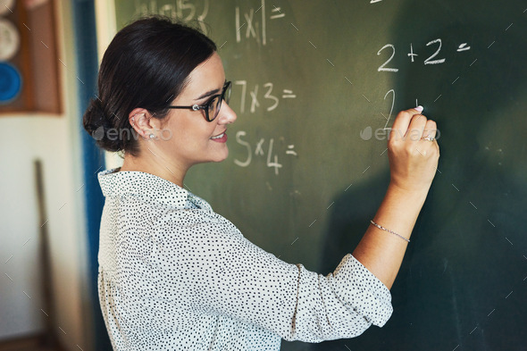 Testing my students on their math skills Stock Photo by ...