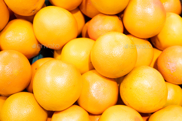 Citrus grape-fruit close-up. Exotic, rich in nutrients fruit for food ...