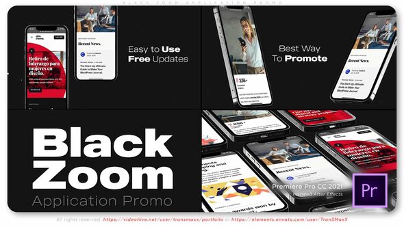 Black Zoom Application Promo, Premiere Pro Templates | VideoHive