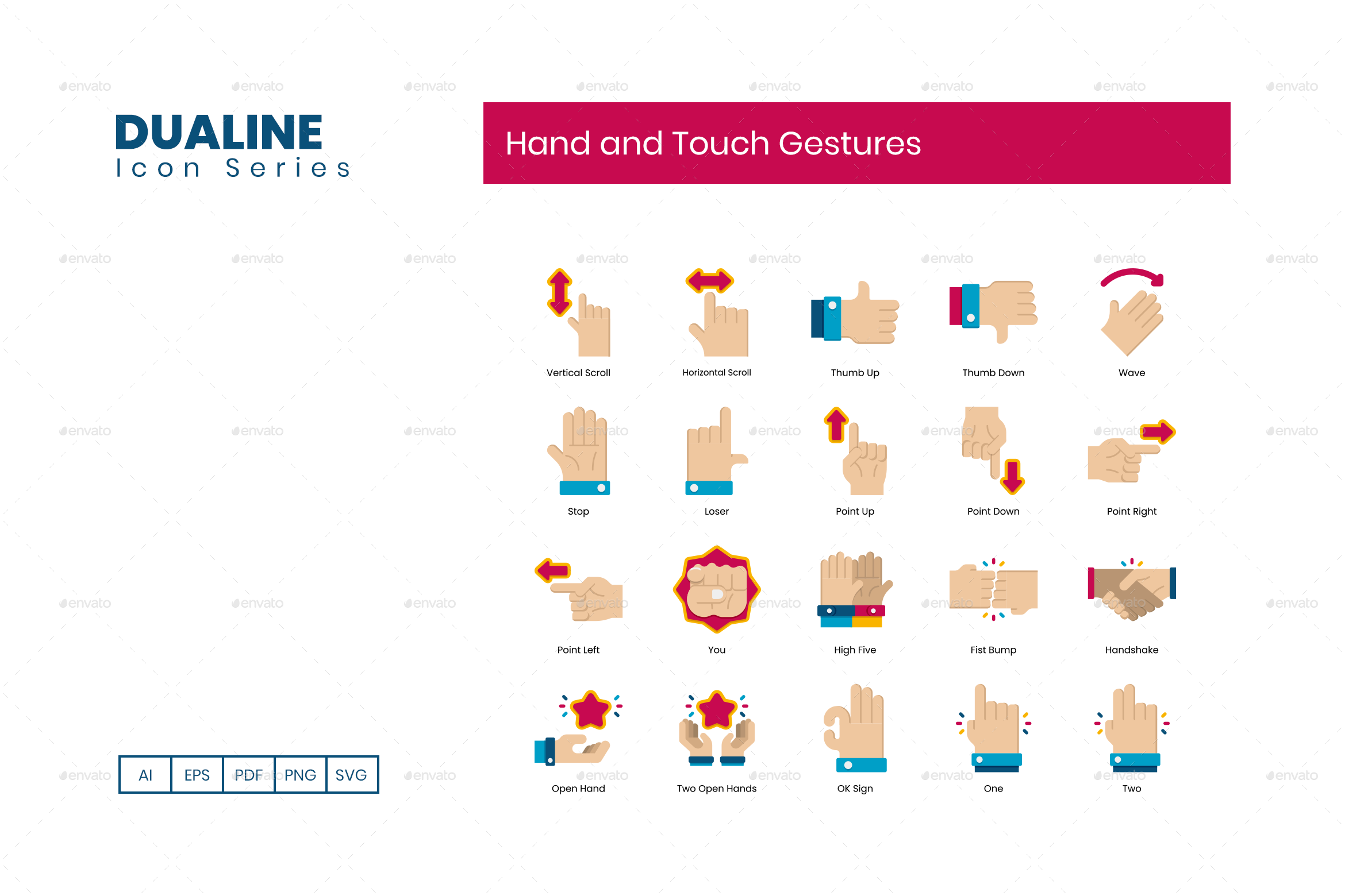 60 Hand and Touch Gestures Icons | Dualine Flat Series, Icons ...