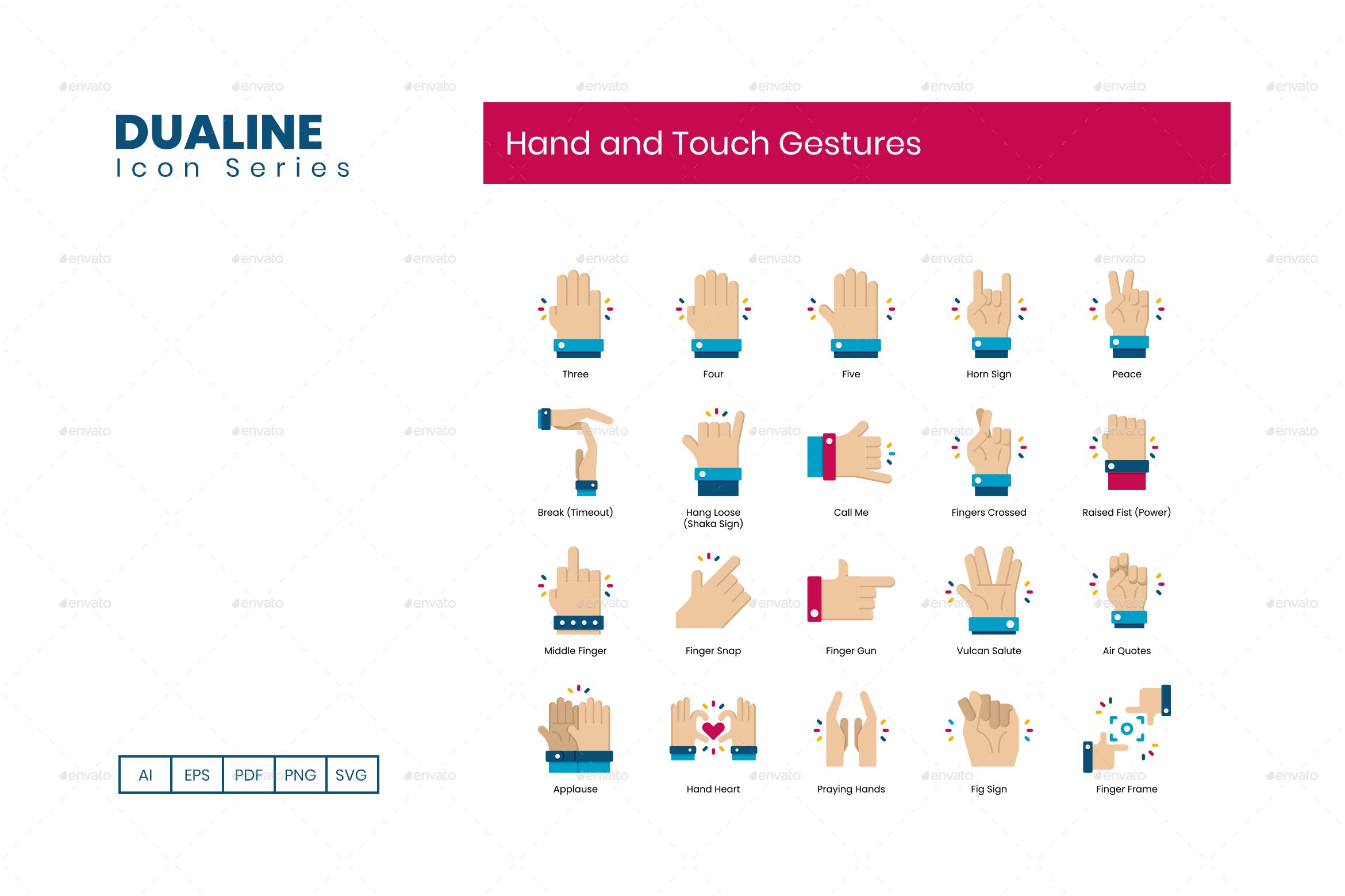 60 Hand and Touch Gestures Icons | Dualine Flat Series, Icons ...