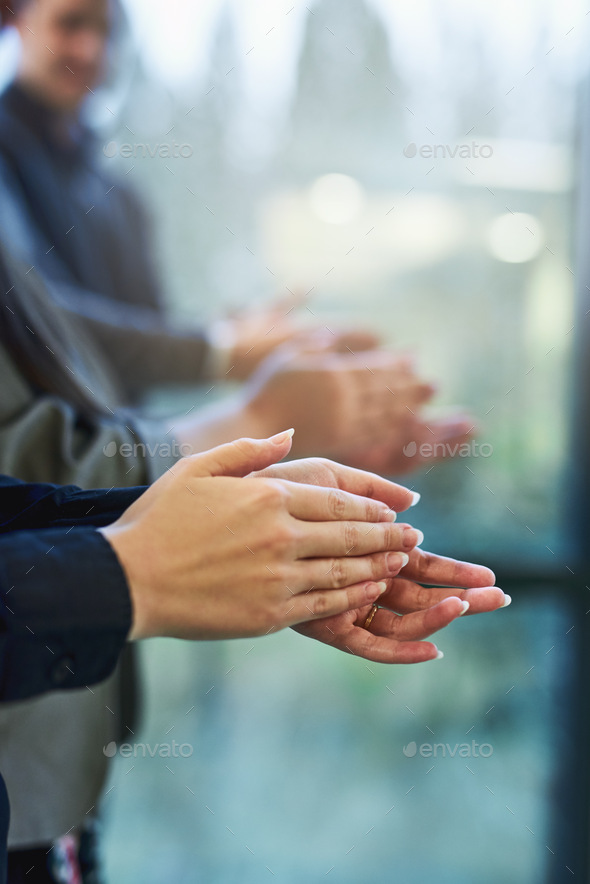 Cropped shot of a group of unrecognizable businesspeople clapping in an ...