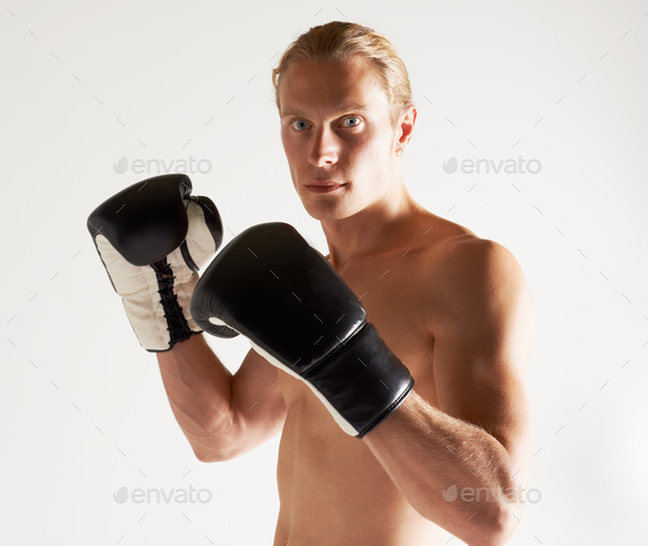 Hes the next big name in boxing. Portrait of a handsome young male ...