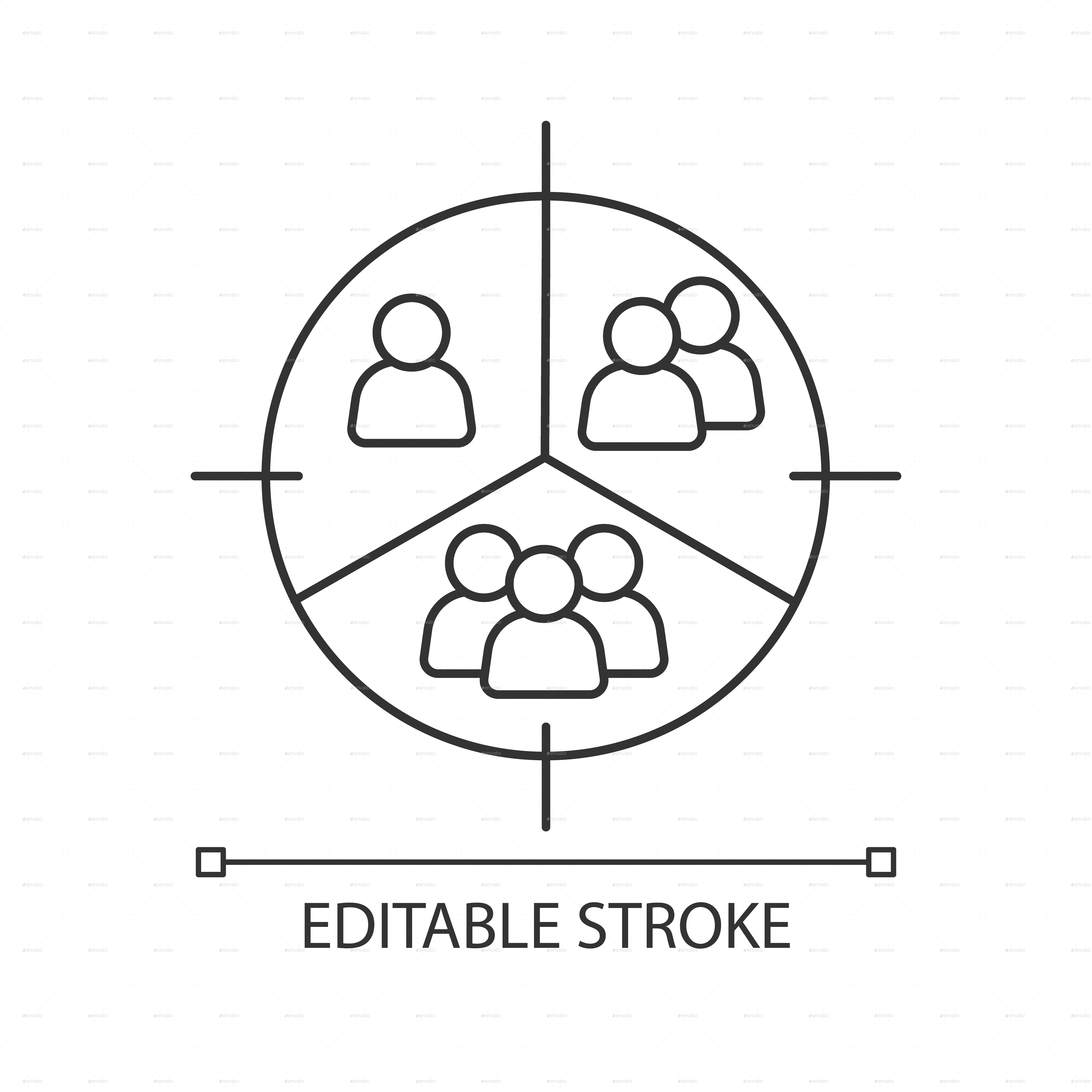 Marketing segmentation linear icons set, Icons | GraphicRiver