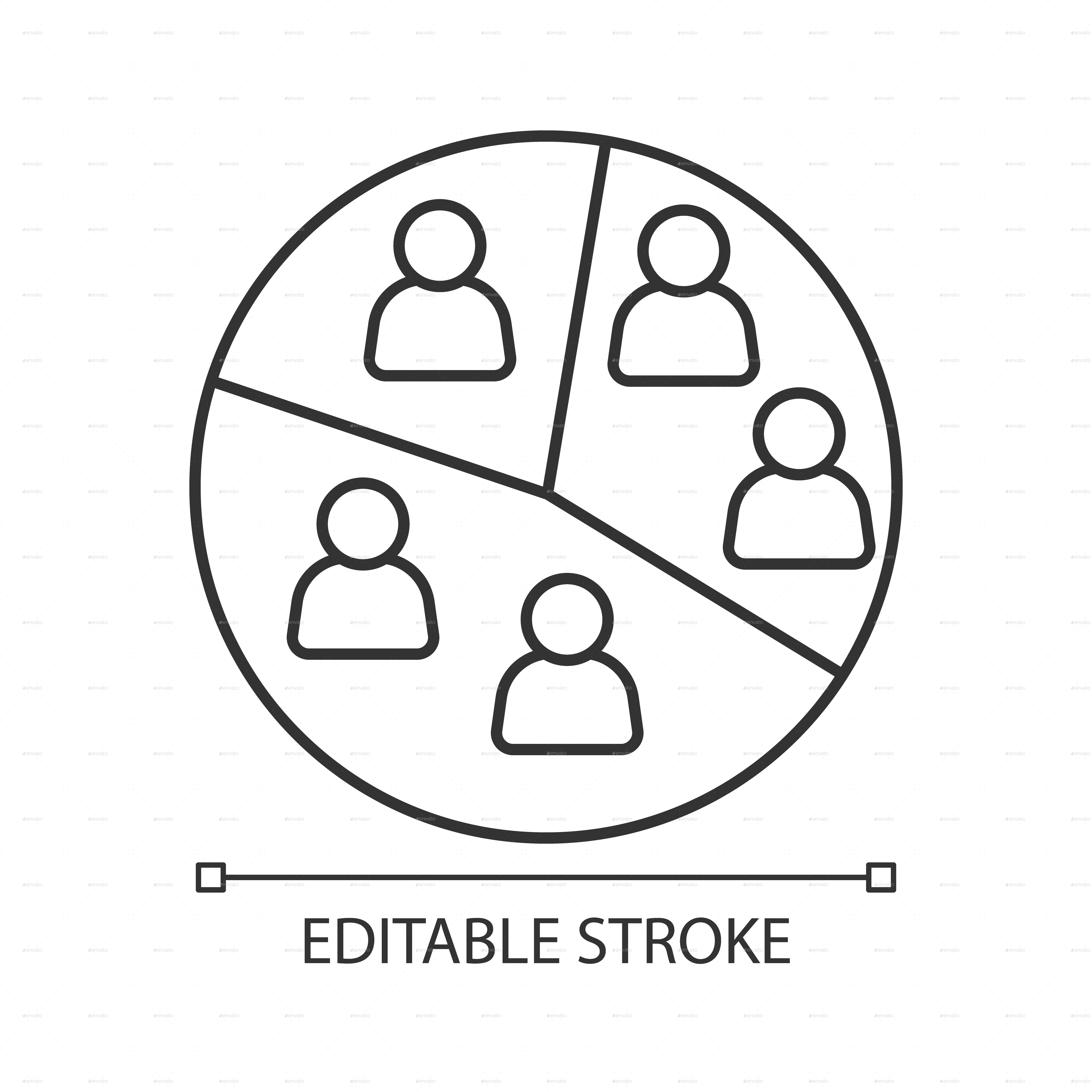 Marketing segmentation linear icons set, Icons | GraphicRiver