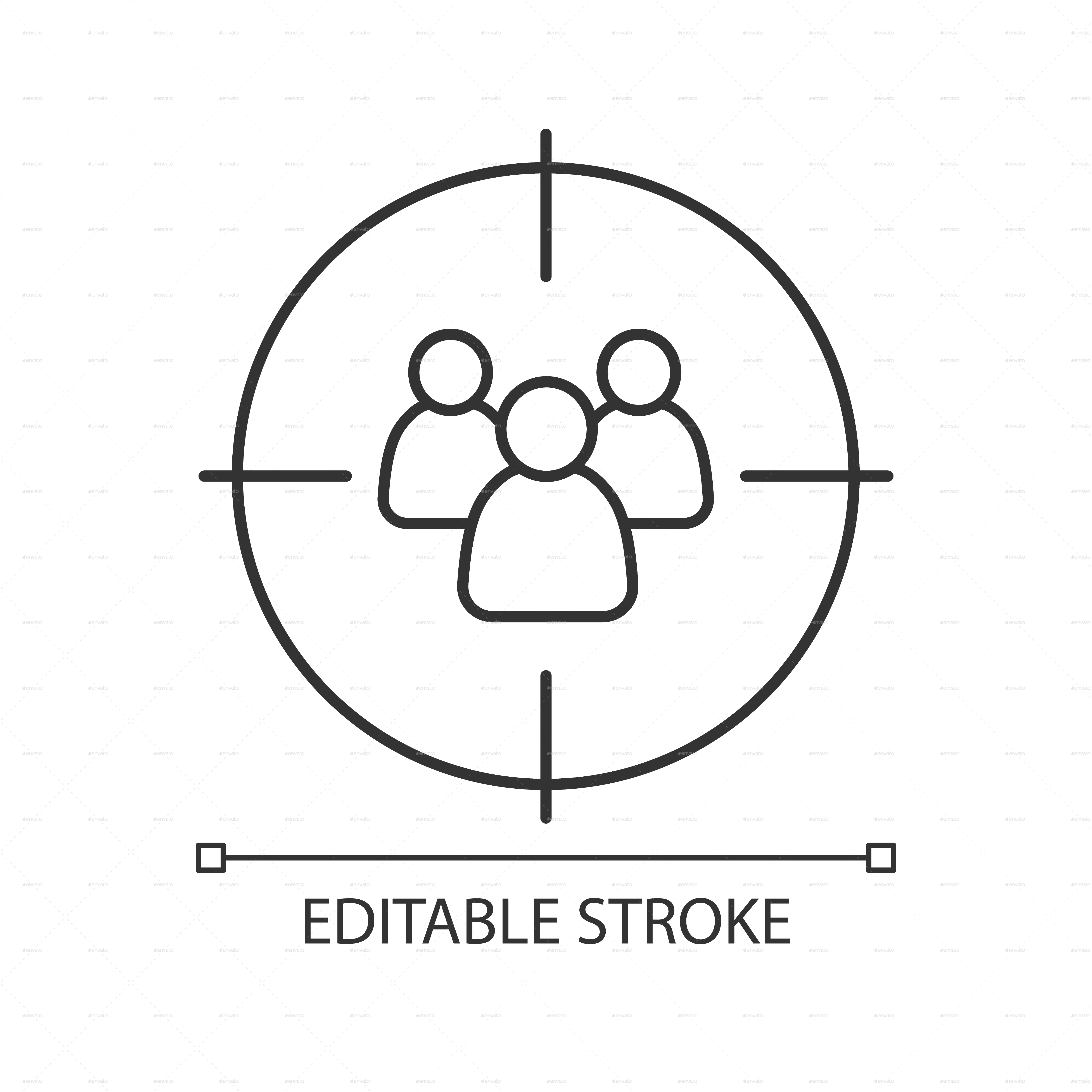 Marketing segmentation linear icons set, Icons | GraphicRiver