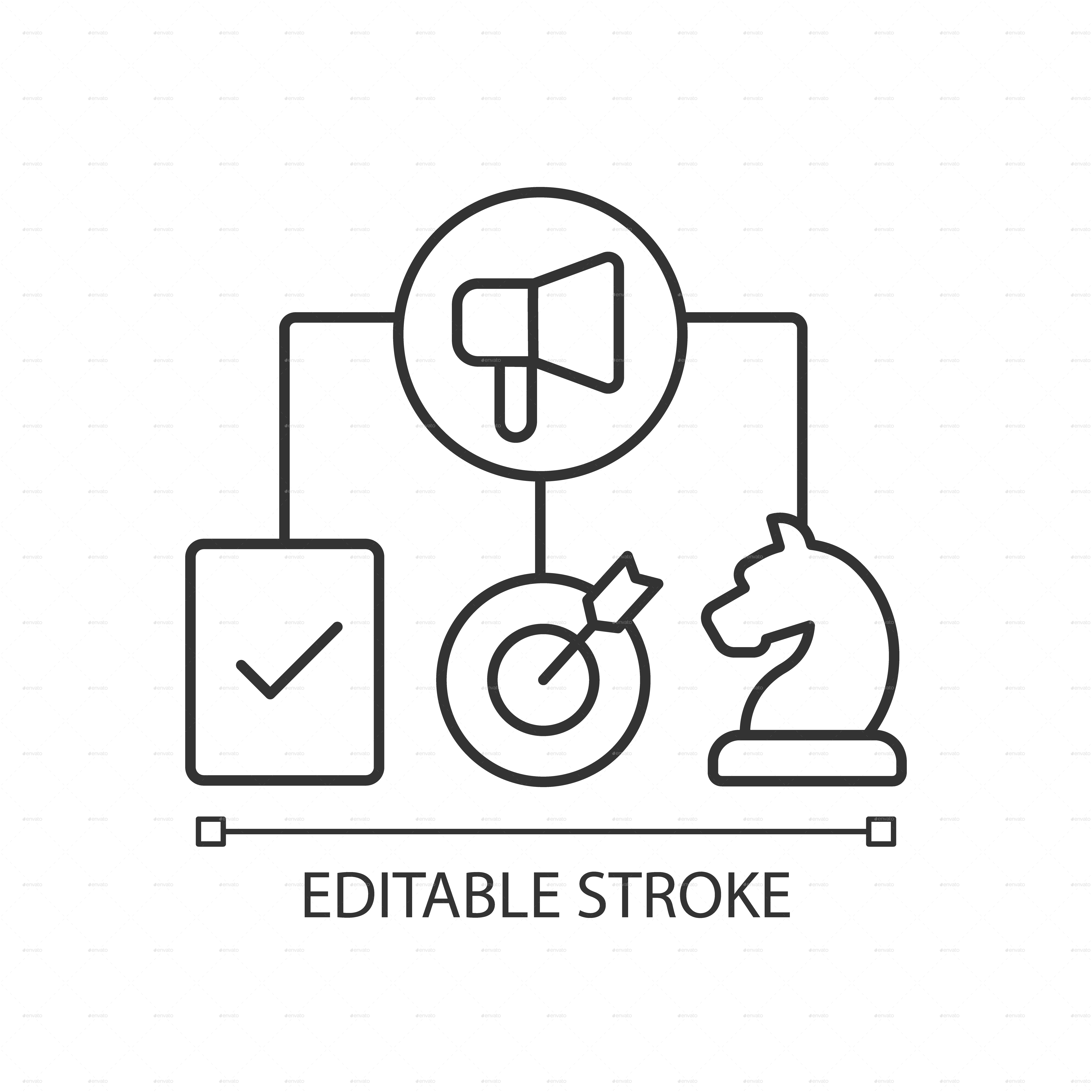 Marketing segmentation linear icons set by bsd555 | GraphicRiver