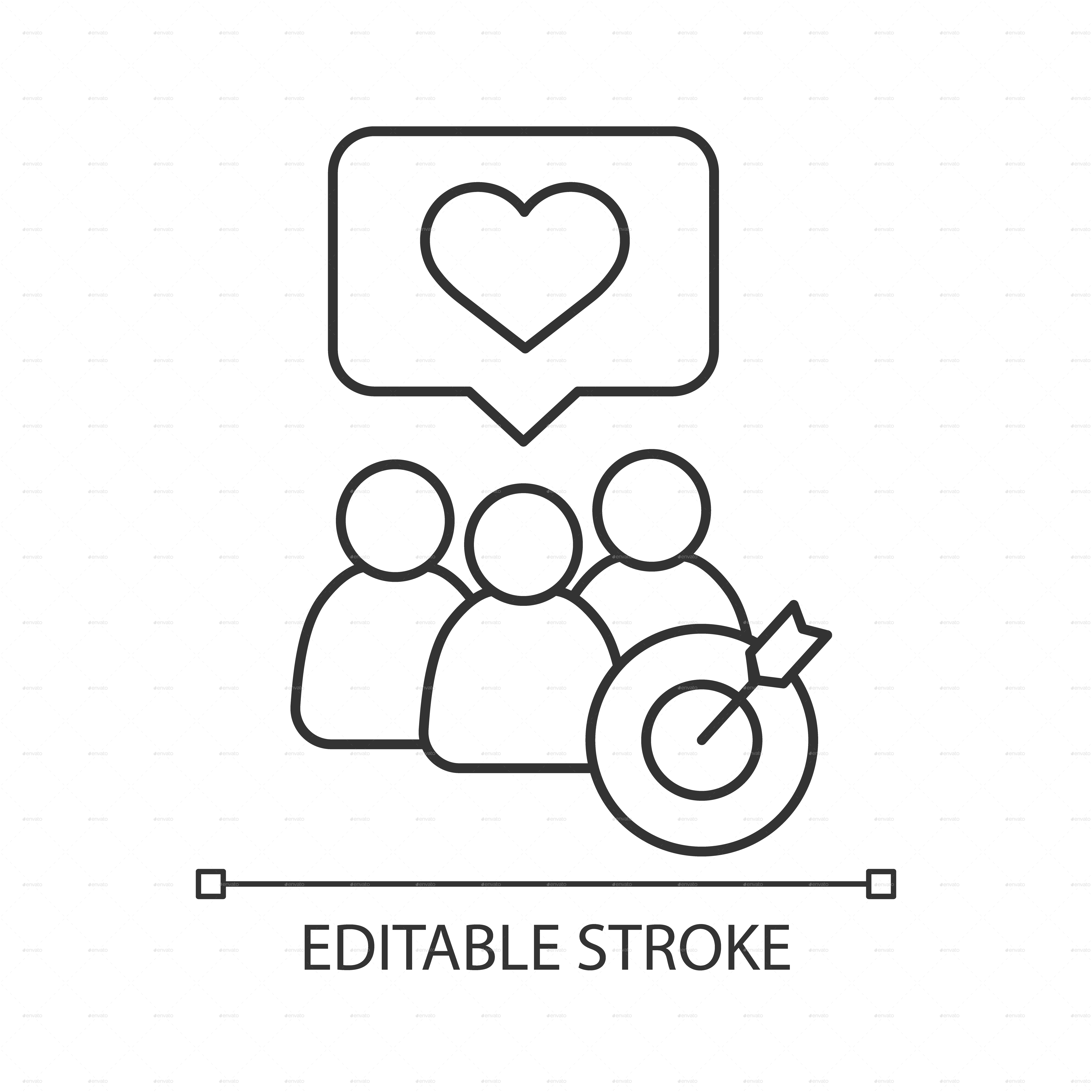 Marketing segmentation linear icons set by bsd555 | GraphicRiver