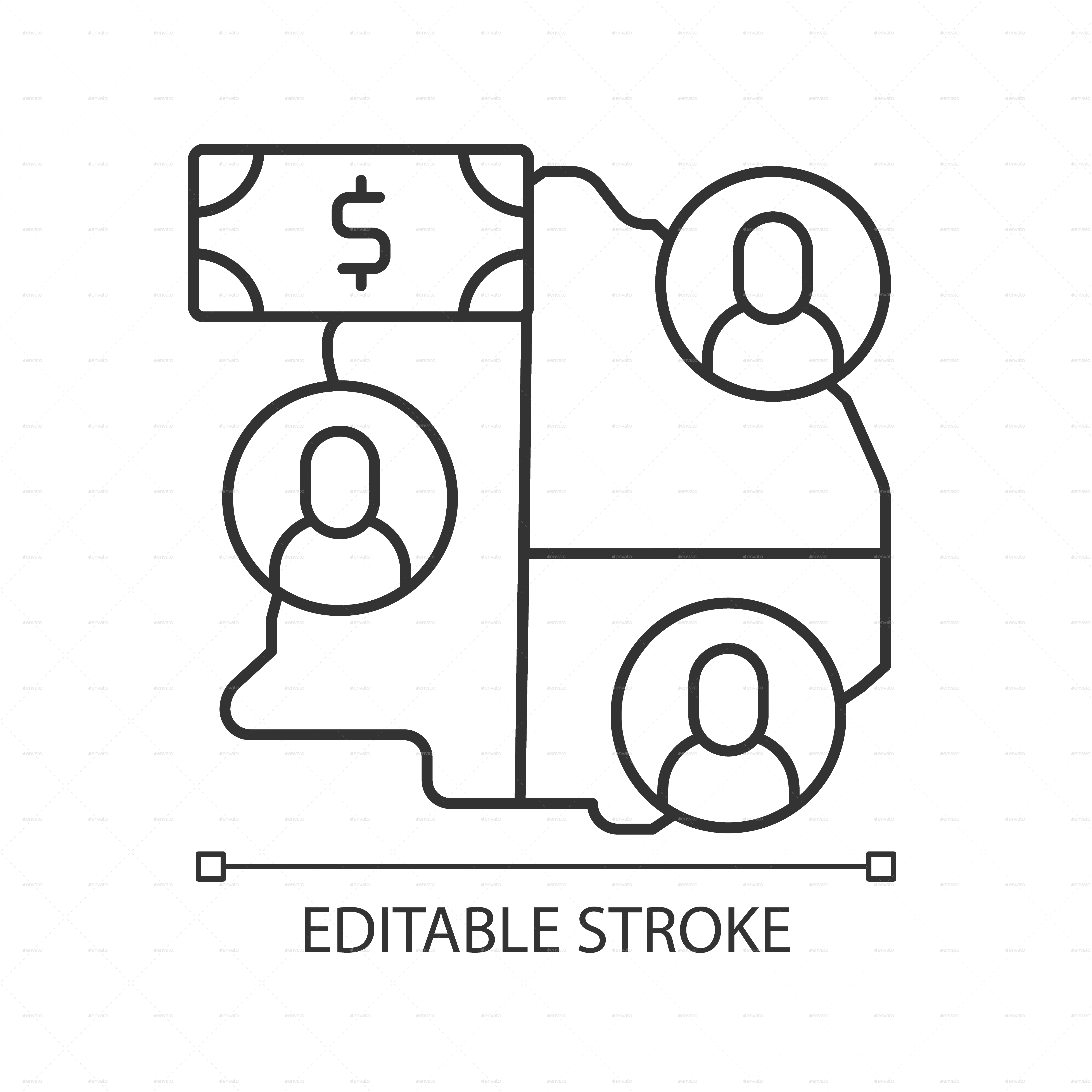 Marketing segmentation linear icons set, Icons | GraphicRiver