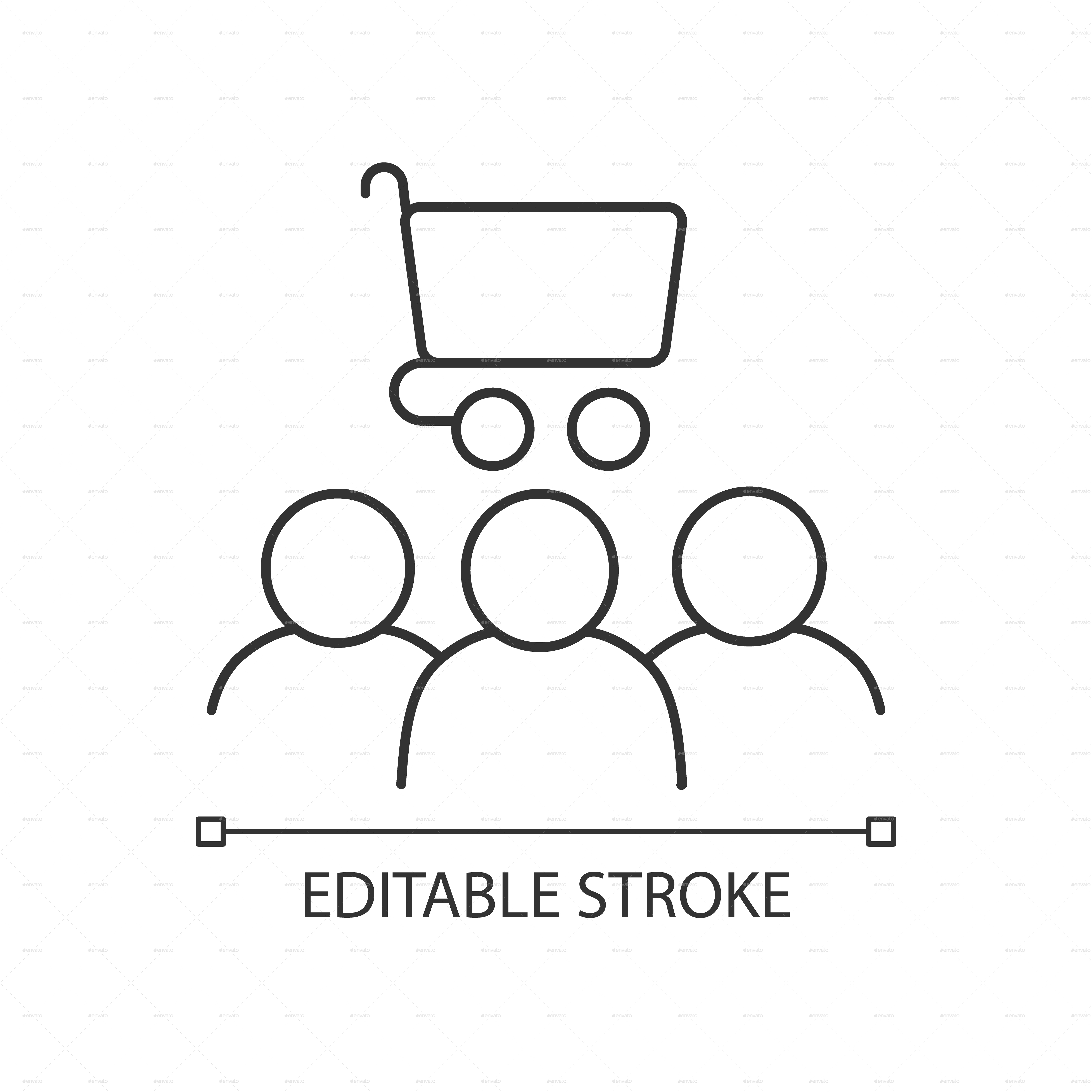 Marketing segmentation linear icons set, Icons | GraphicRiver