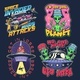 Space Alien Set Colorful Flyers, Vectors | GraphicRiver