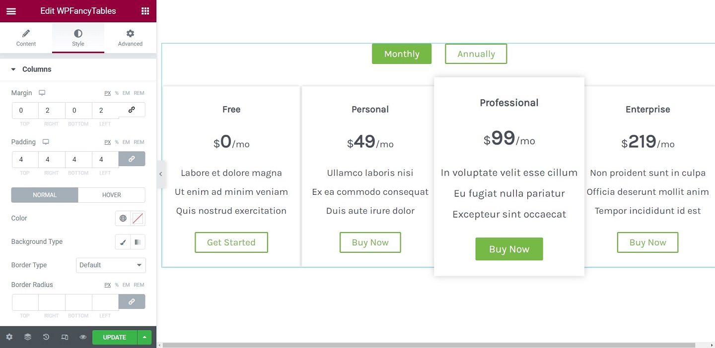 WPFancyTables Elementor Addon by andrasweb | CodeCanyon