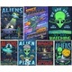 Space Alien Set Posters Colorful, Vectors | GraphicRiver