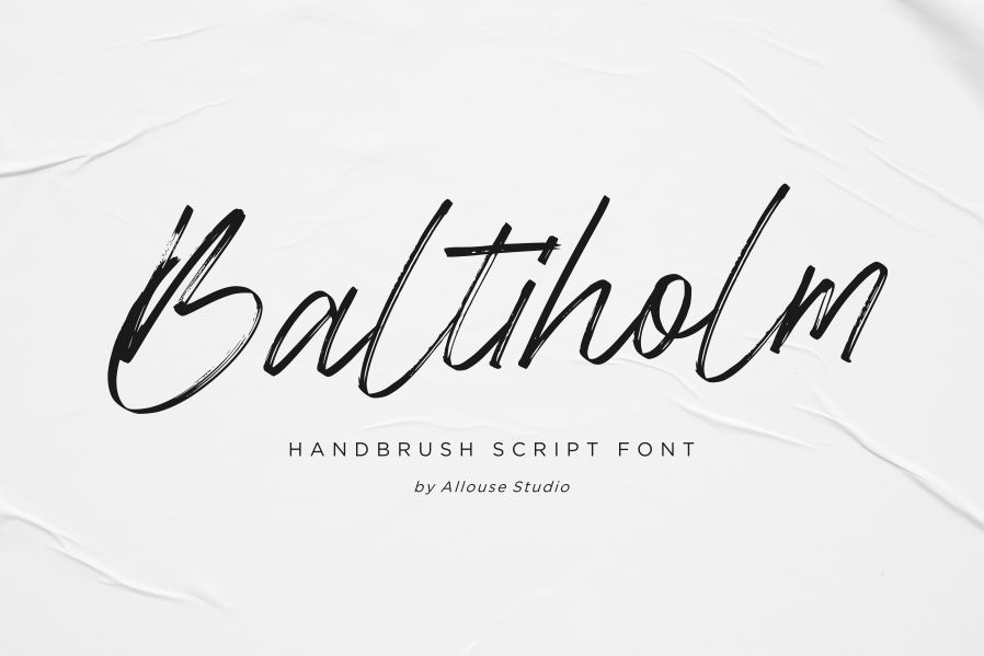 Baltiholm A Handbrush Script Font, Fonts | GraphicRiver