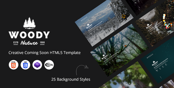 Woody - Creative Coming Soon HTML5 Template by Mountain-Themes | ThemeForest