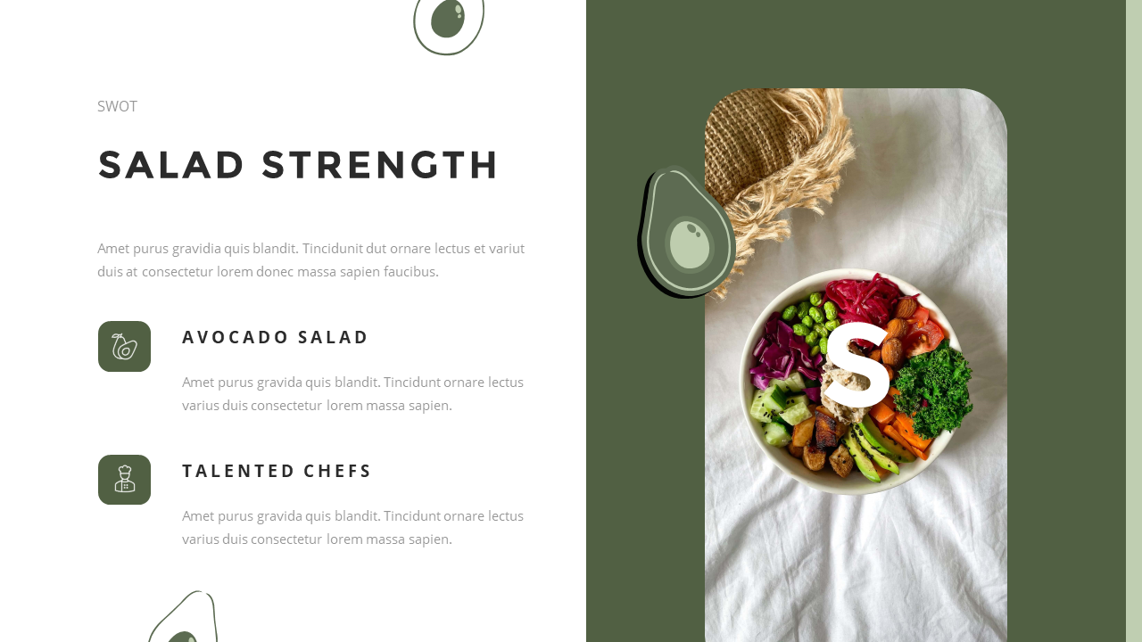 Le Salad - Healthy Food Google Slides Template, Presentation Templates