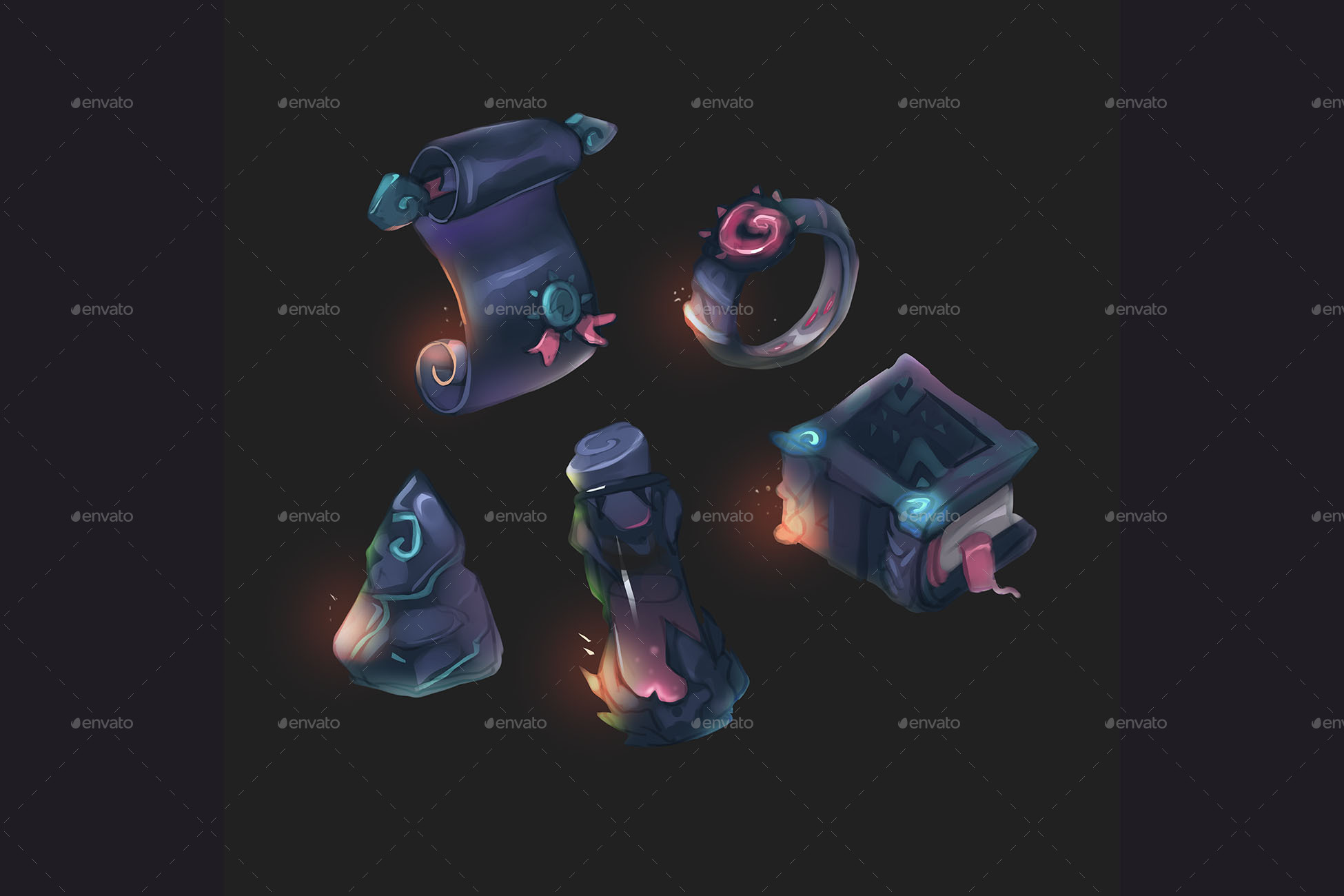 Stylized Magic Icons Pack Vol2, Game Assets | GraphicRiver
