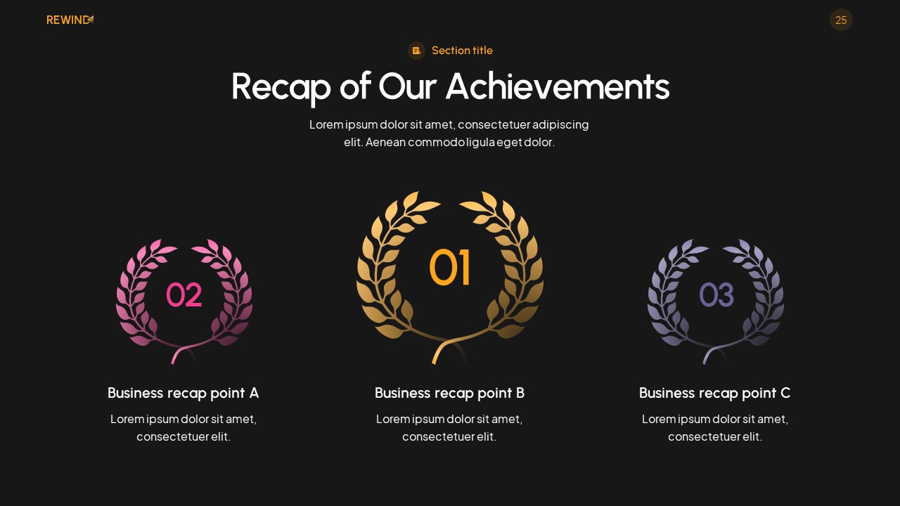 Rewind Yearly Recap PowerPoint Template, Presentation Templates ...