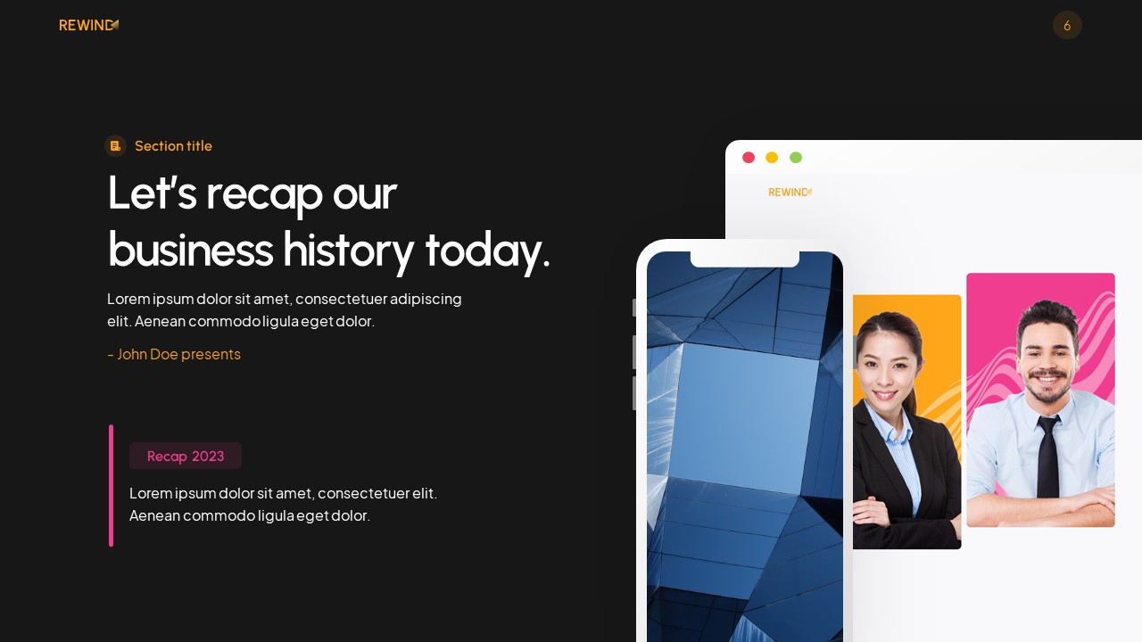Rewind Yearly Recap PowerPoint Template, Presentation Templates ...