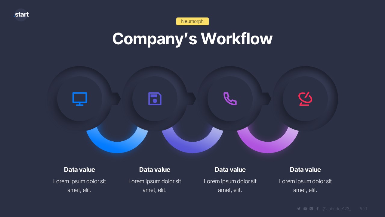 Start Neumorph PowerPoint Template, Presentation Templates | GraphicRiver