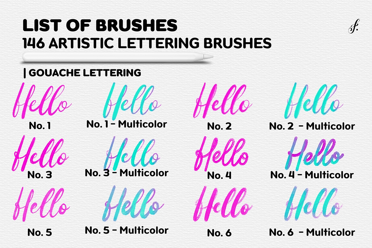 Procreate Brushes Lettering | 146 Artistic Lettering Brushes, Add-ons