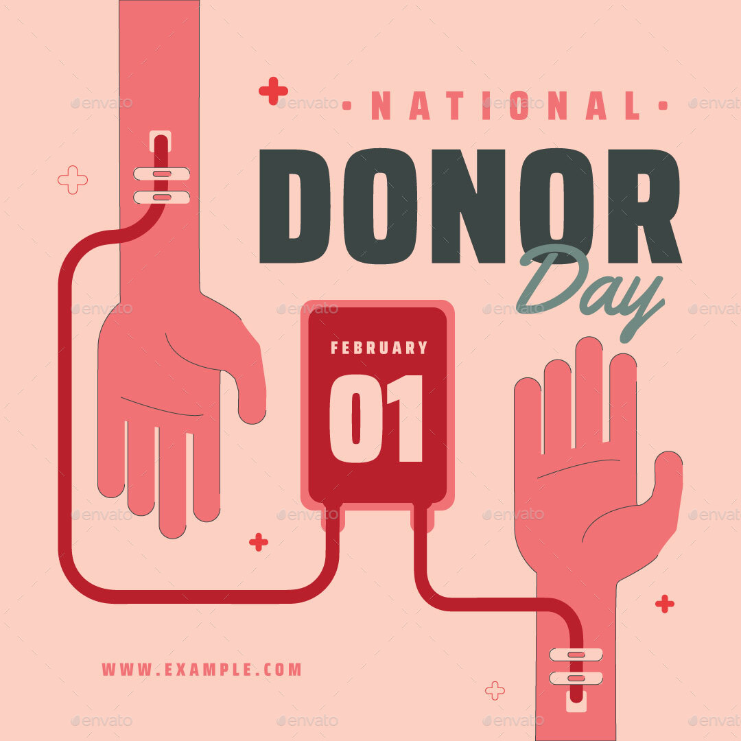 National Donor Day Flyer And Social Media Template by seirinartwork
