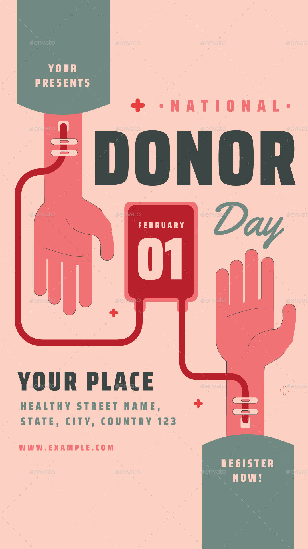 National Donor Day Flyer And Social Media Template by seirinartwork