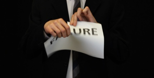 Businessman Tearing Up Failure Sign, Stock Footage | VideoHive