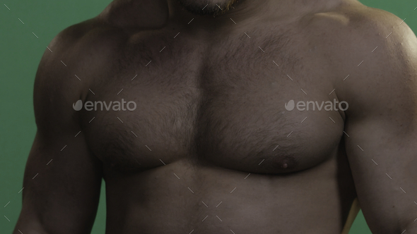 MMA fighter on a green screen. Muscular man on green screen. Green ...