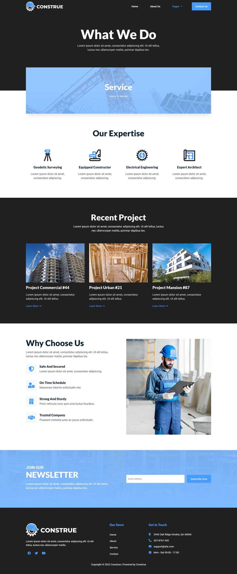 Construe - Construction Company Elementor Template Kit by Kitpro | ThemeForest