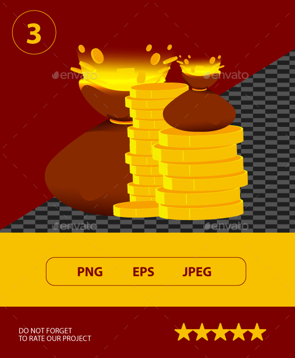 Gold Coins and Bundle Coins, Vectors | GraphicRiver
