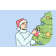 Smiling Man Decorate Christmas Tree, Vectors | GraphicRiver