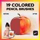 Pencil Procreate Brushes | 19 Colored Pencil Brushes For Procreate, Add-ons