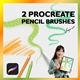 Procreate Pencil Brushes | 2 Procreate Colored Pencil Brushes, Add-ons