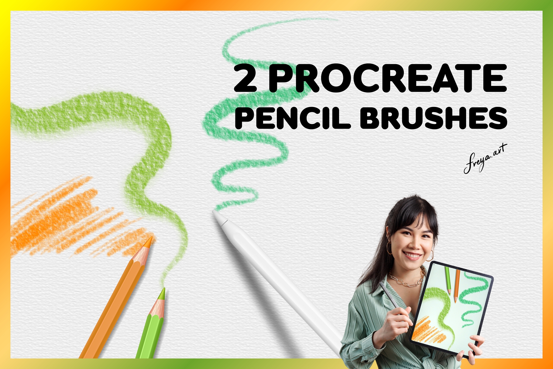Procreate Pencil Brushes | 2 Procreate Colored Pencil Brushes, Add-ons