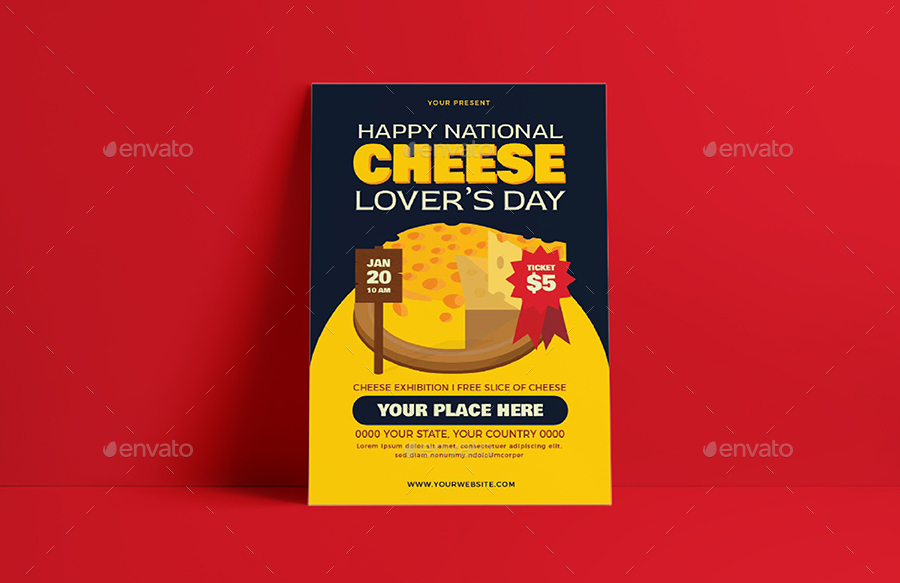Cheese Lover's Day Flyer, Print Templates | GraphicRiver