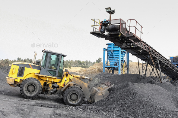 Industrial coal mining site in South Africa Stock Photo by wirestock