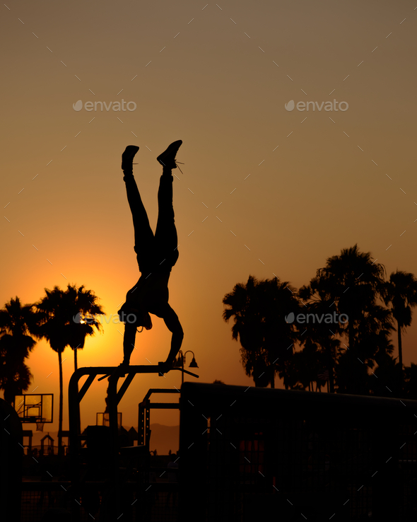 Handstand Silhouette Sunset