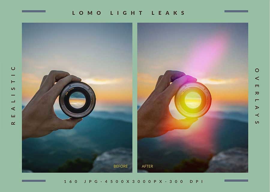 Realistic Lomo Light Leaks - Overlays by 1001Graphics | GraphicRiver