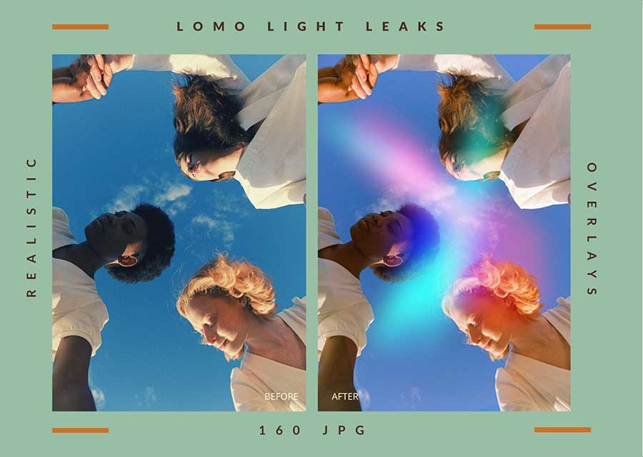 Realistic Lomo Light Leaks - Overlays, Add-ons | GraphicRiver