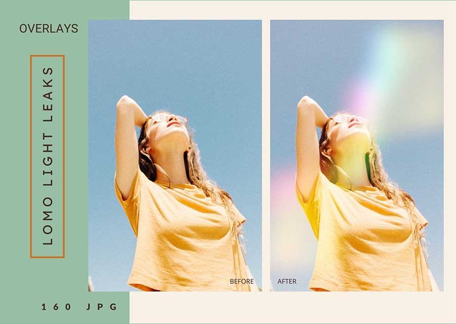 Realistic Lomo Light Leaks - Overlays, Add-ons | GraphicRiver