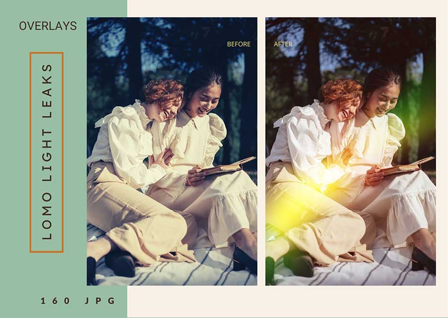 Realistic Lomo Light Leaks - Overlays, Add-ons | GraphicRiver