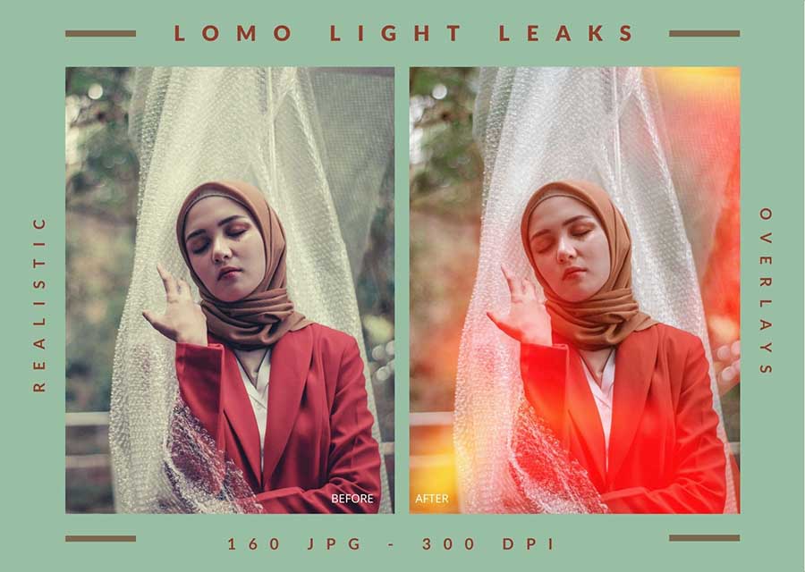 Realistic Lomo Light Leaks - Overlays, Add-ons | GraphicRiver