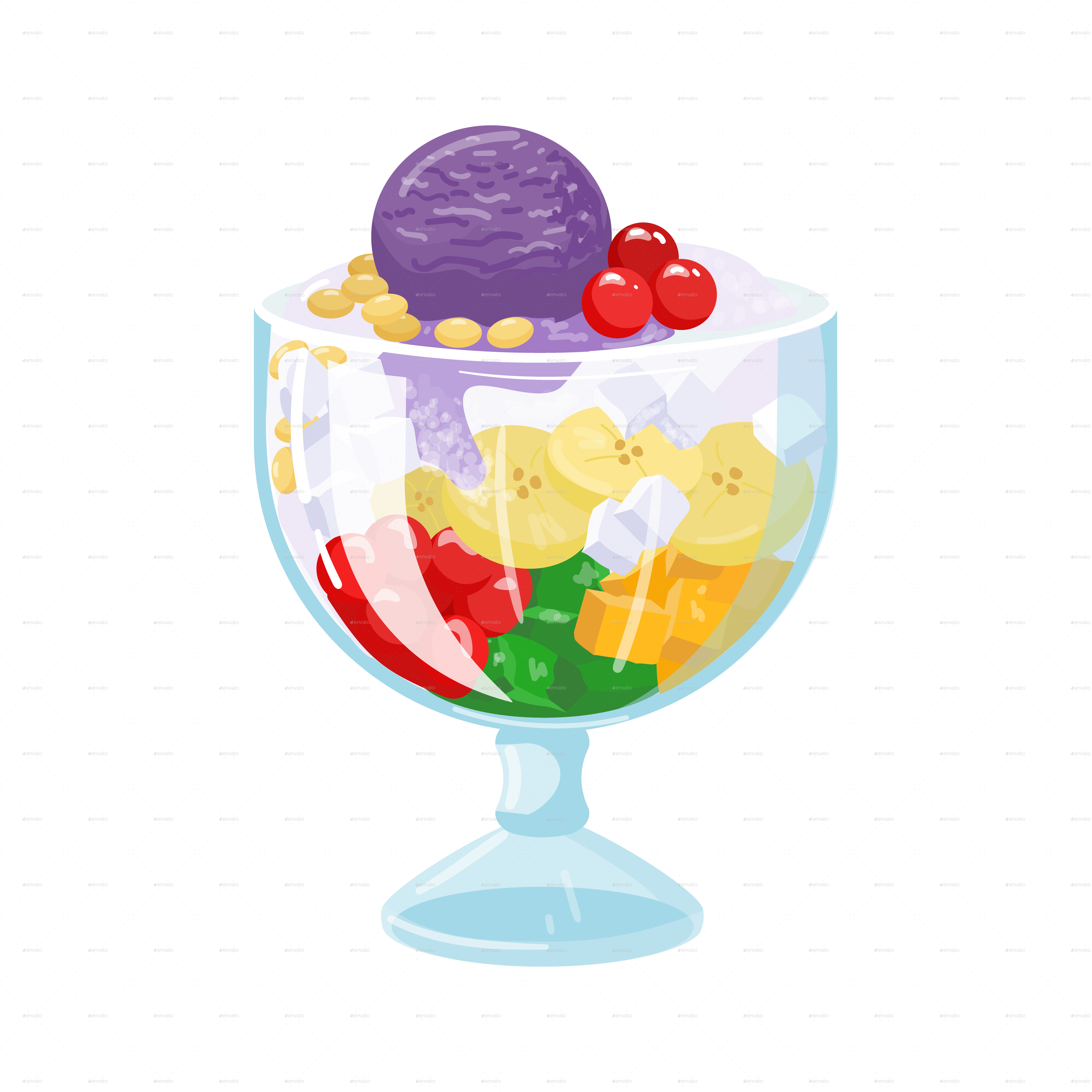 Halo-Halo Tasty dessert, Isolated illustration. , Vectors | GraphicRiver