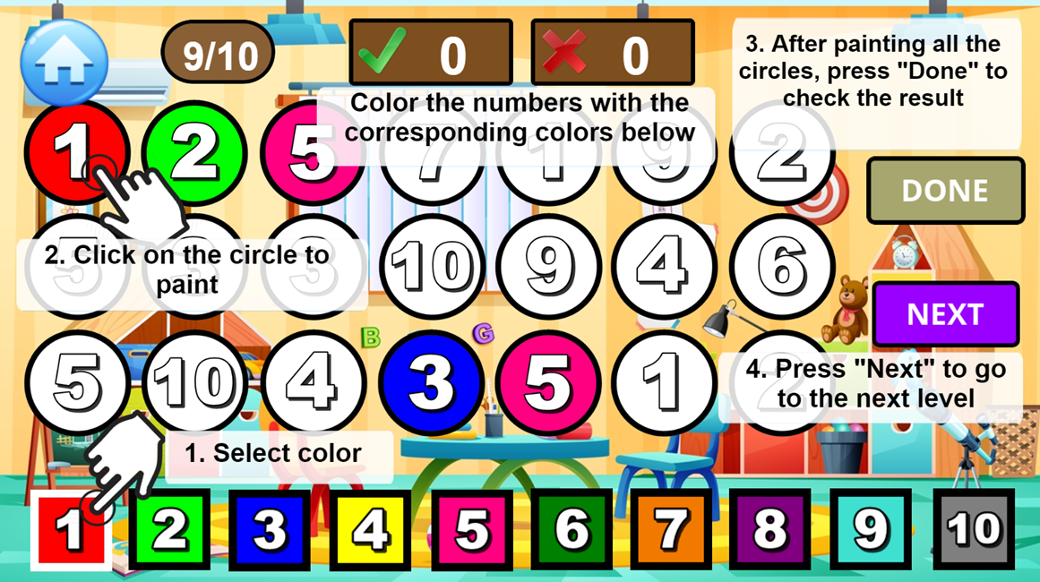 Paint The Numbers - Educational Game for Kids - Construct 2/3 (Capx/C3p) by RichGames