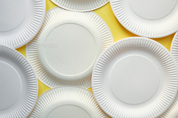 picture from above white cardboard plates Stock Photo by alfotomp ...